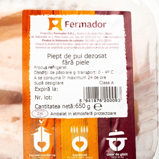 Piept de pui dezosat fără piele 650g - Prospețime și varietate ...