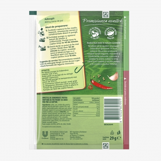 Condimente pentru pui picant cu ardei Punga Magică 29g - Prospețime și ...