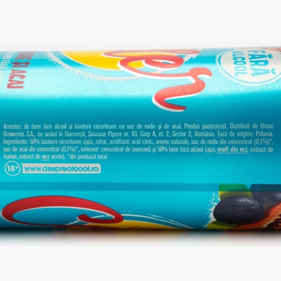 Bere blondă fără alcool cu aromă de rodie și acai 4x0.5l - Prospețime ...