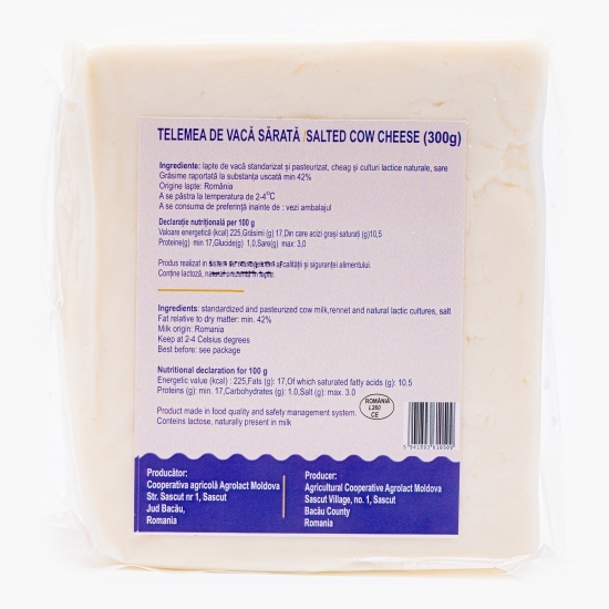 Telemea de vacă bine crescută 42% grăsime, 300g - Prospețime și ...