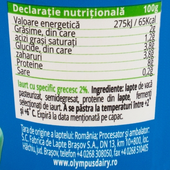 Iaurt cu specific grecesc 2% grăsime 150g - Prospețime și varietate ...