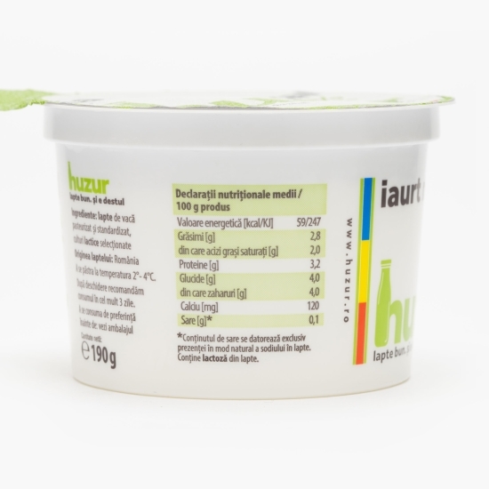 Iaurt natural 2,8% grăsime 190g - Prospețime și varietate - Freshful.ro