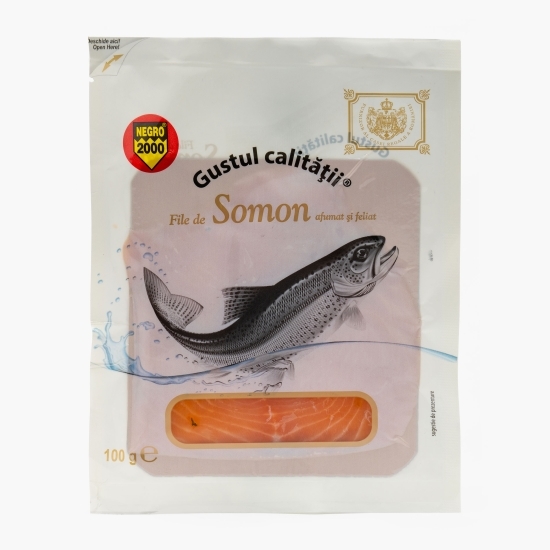 File de somon afumat și feliat 100g - Prospețime și varietate - Freshful.ro