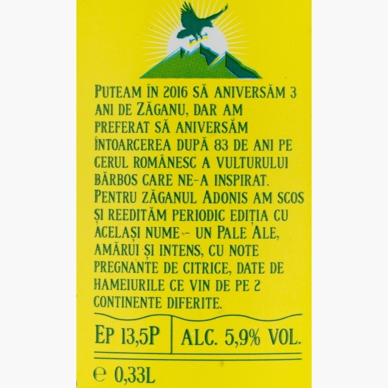 Bere artizanală Adonis Pale Ale 0.33l - Prospețime și varietate ...