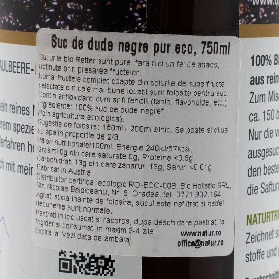 Suc de dude negre pur eco 0.75l - Prospețime și varietate - Freshful.ro
