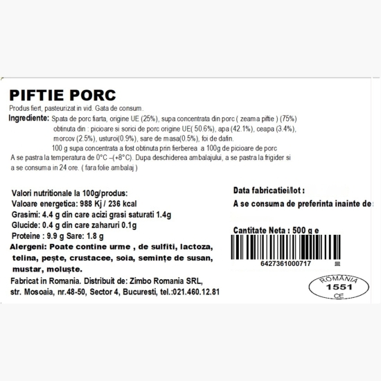 Piftie de porc 500g - Prospețime și varietate - Freshful.ro
