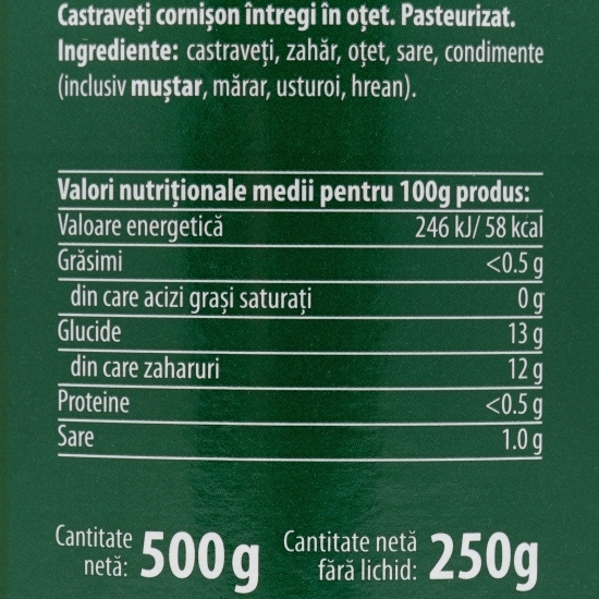 Castraveți cornișon în oțet 500g - Prospețime și varietate - Freshful.ro
