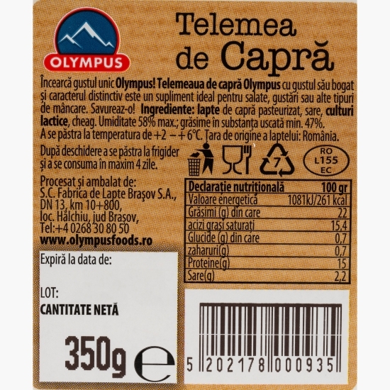 Telemea de capră 350g - Prospețime și varietate - Freshful.ro