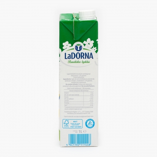 Lapte eco fără lactoză, 1.5% grăsime, „Zile ușoare” 1l - Prospețime și ...