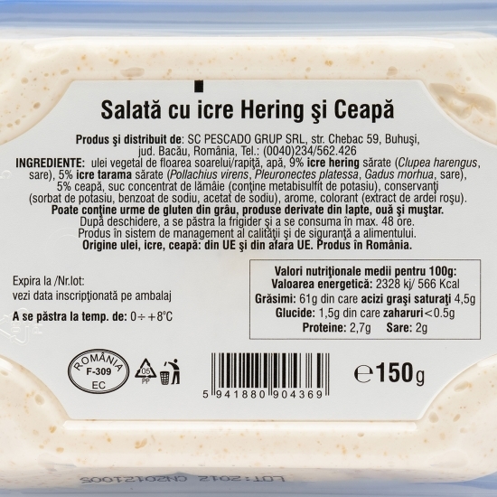 Salată cu icre hering și ceapă 150g - Prospețime și varietate - Freshful.ro