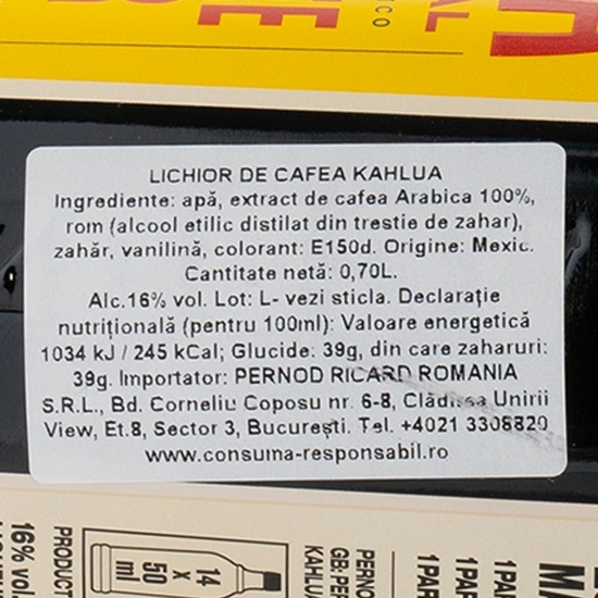 Lichior de cafea 16% alc. 0.7l - Prospețime și varietate - Freshful.ro