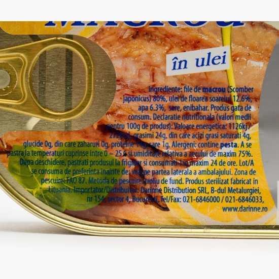 File de macrou în ulei vegetal 190g - Prospețime și varietate - Freshful.ro