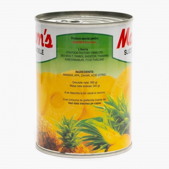 Ananas rondele în sirop, conservă 565g - Prospețime și varietate ...