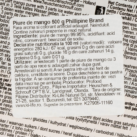 Piure de mango 500g - Prospețime și varietate - Freshful.ro