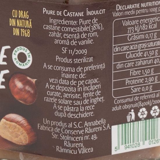 Piure de castane 220g - Prospețime și varietate - Freshful.ro